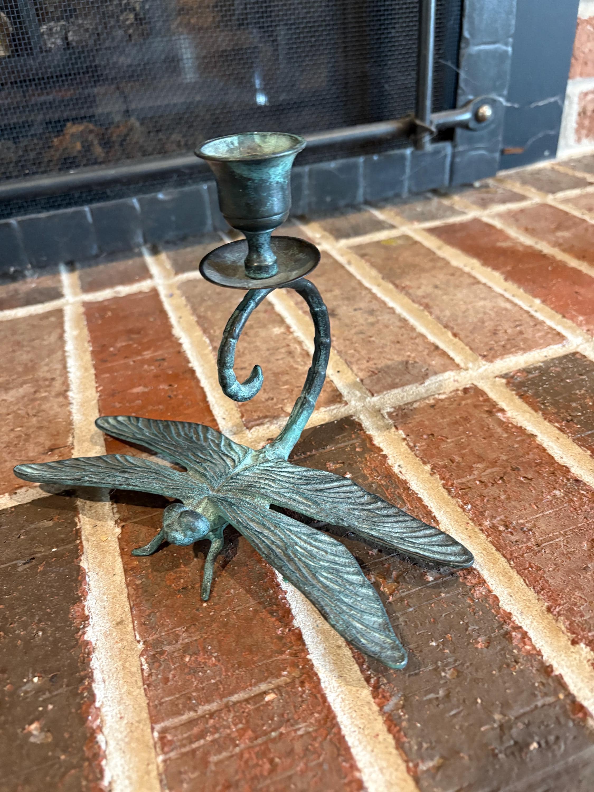 Adorable Vintage Brass Dragonfly Candlestick Holder Heavy 5.5x7.5” - Etsy