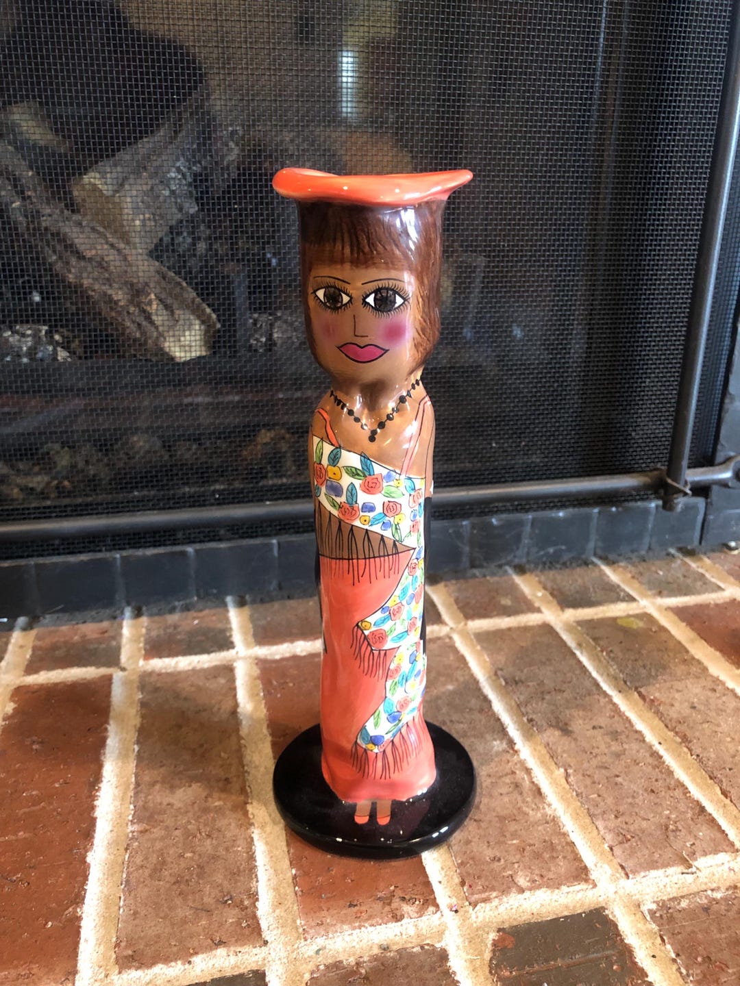 Adorable Vintage Ganz Susan Paley Woman Figurine Ceramic Candlestick ...