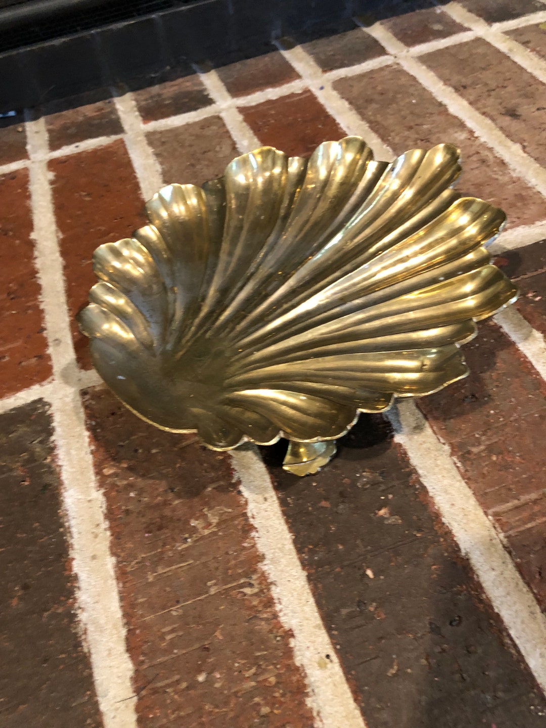 Adorable Vintage Gold Footed Brass Shell Plate 8x7 - Etsy