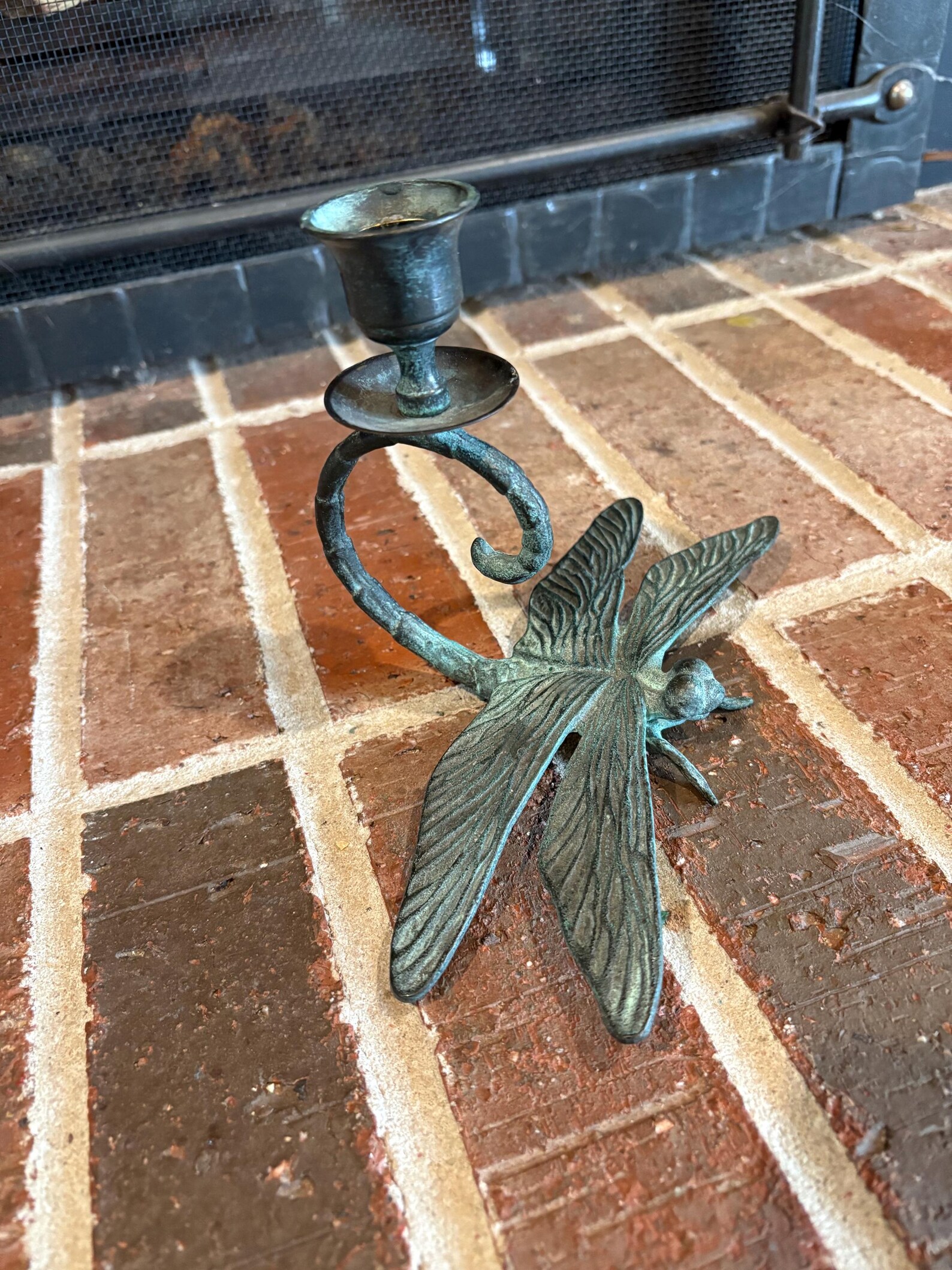 Adorable Vintage Brass Dragonfly Candlestick Holder Heavy 5.5x7.5” - Etsy