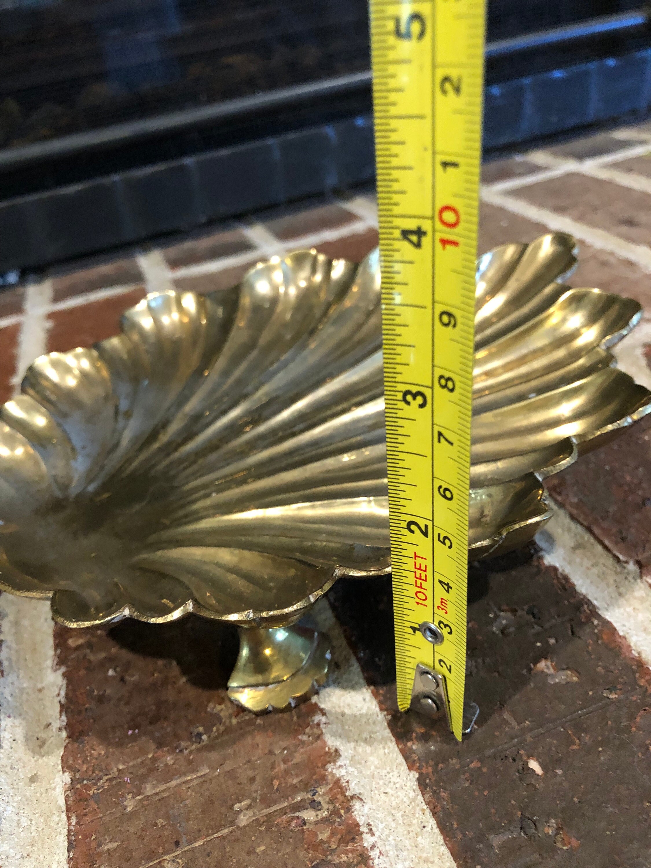 Adorable Vintage Gold Footed Brass Shell Plate 8x7 - Etsy