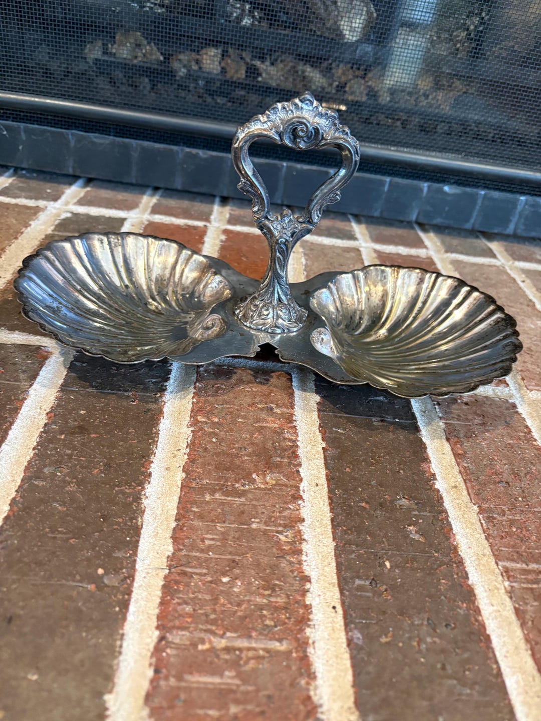 Vintage Silver Plated Double Clam Shell Plate 11x6” It Has Patina on It ...