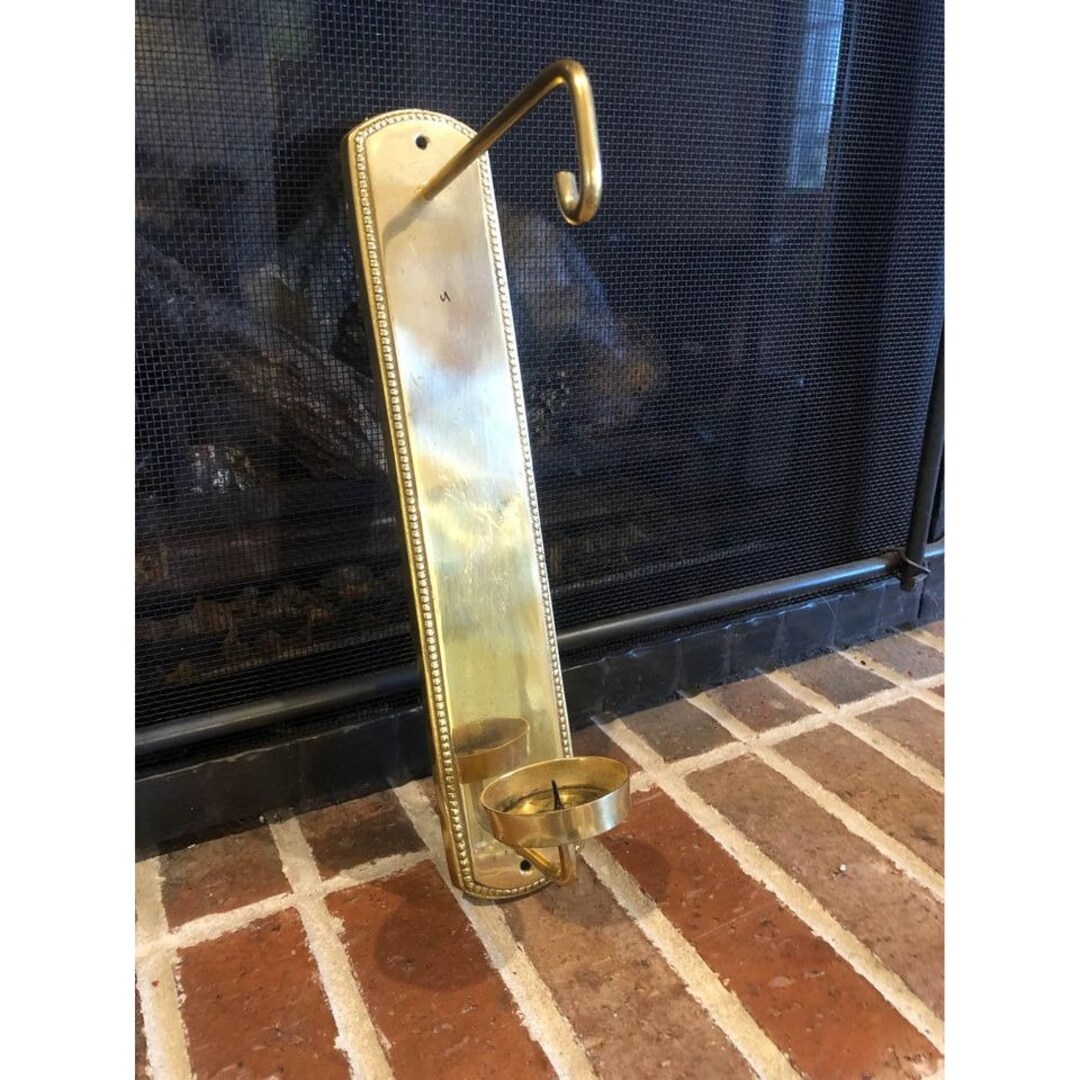 Vintage Brass Sconce Spike Pillar Candle Holder Wall - Etsy