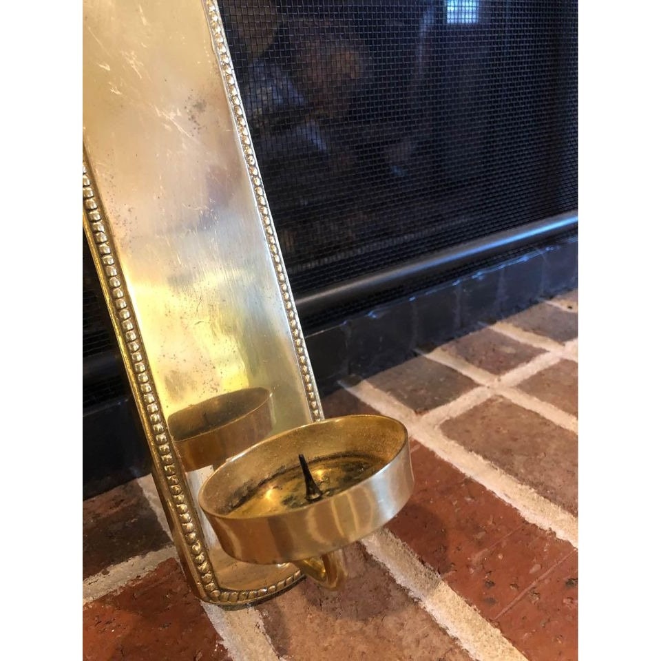 Vintage Brass Sconce Spike Pillar Candle Holder Wall - Etsy