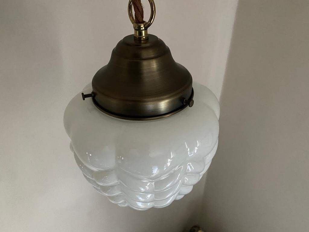 Milk Glass Opaline Pendant Light Fitting: the 'reet Petite' - Etsy
