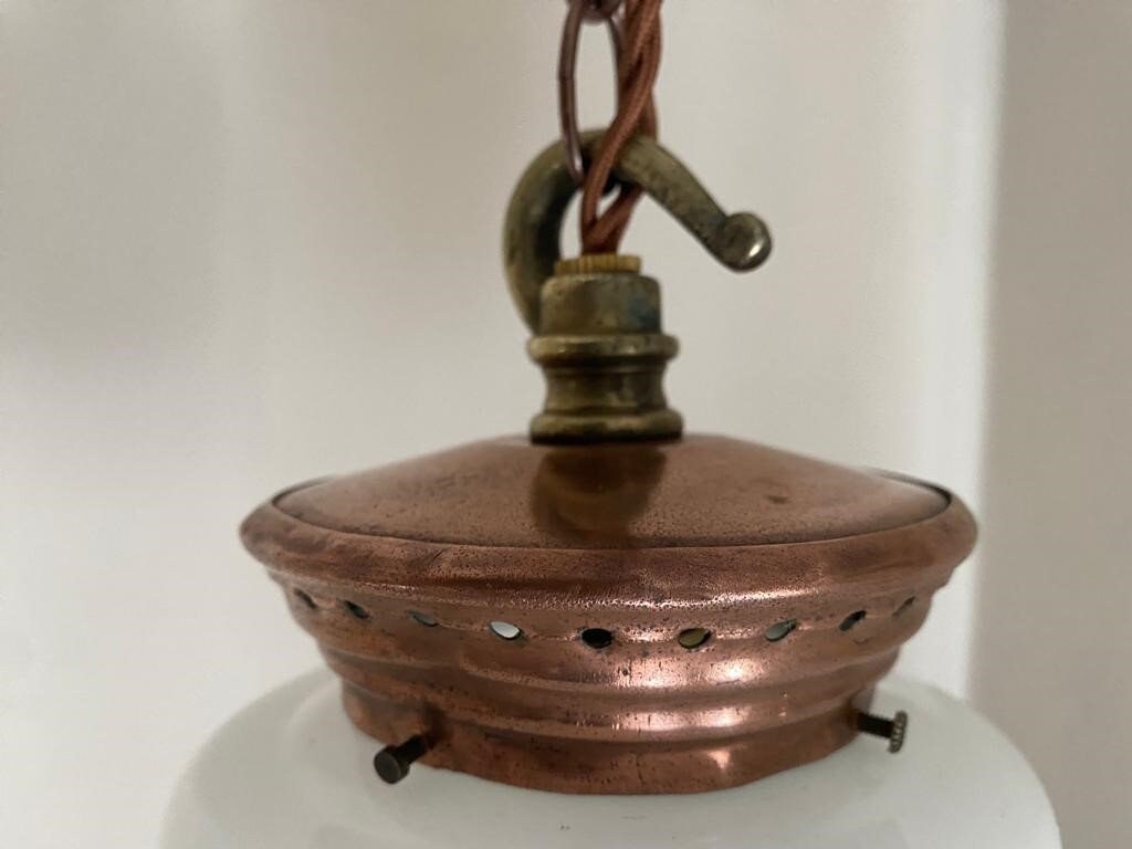 Vintage Milk Glass Pendant Light Fitting - 'bongo Jazz' - Etsy