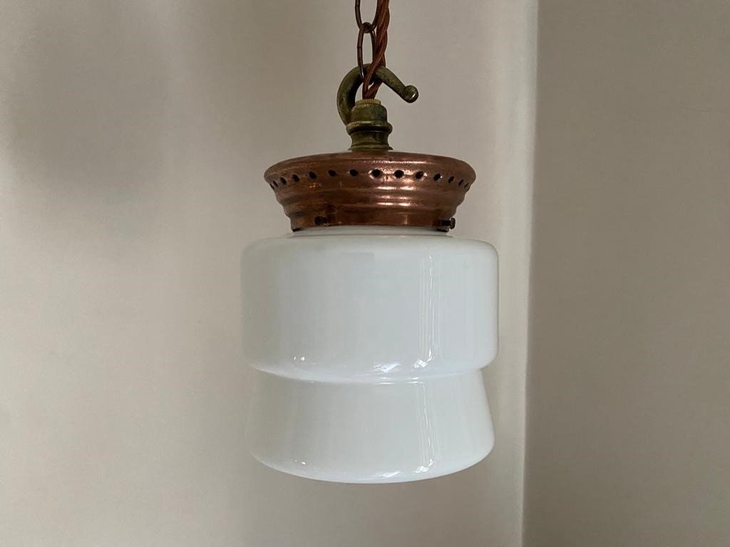 Vintage Milk Glass Pendant Light Fitting - 'bongo Jazz' - Etsy