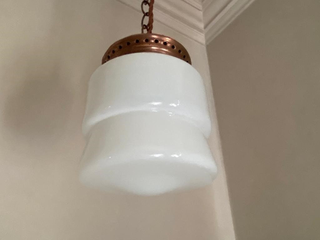 Vintage Milk Glass Pendant Light Fitting - 'bongo Jazz' - Etsy