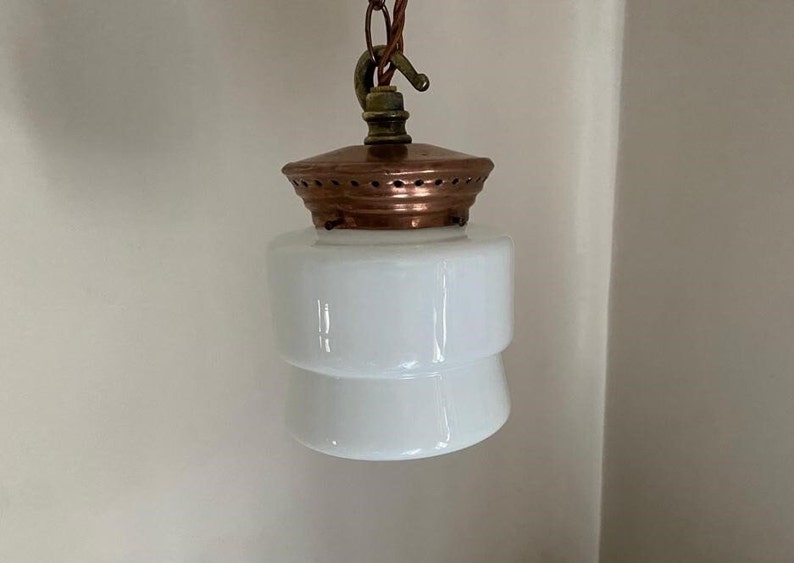 Vintage Milk Glass Pendant Light Fitting - 'bongo Jazz' - Etsy