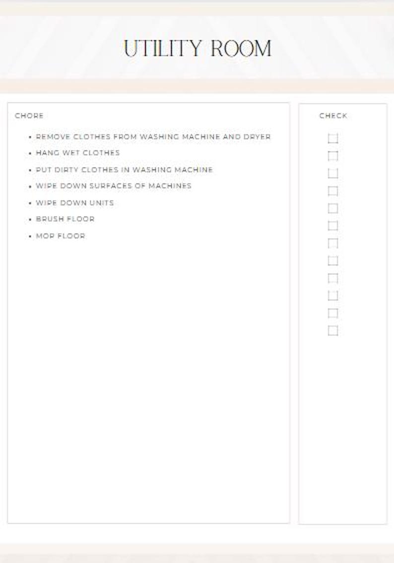 Household Cleaning Checklist - Etsy