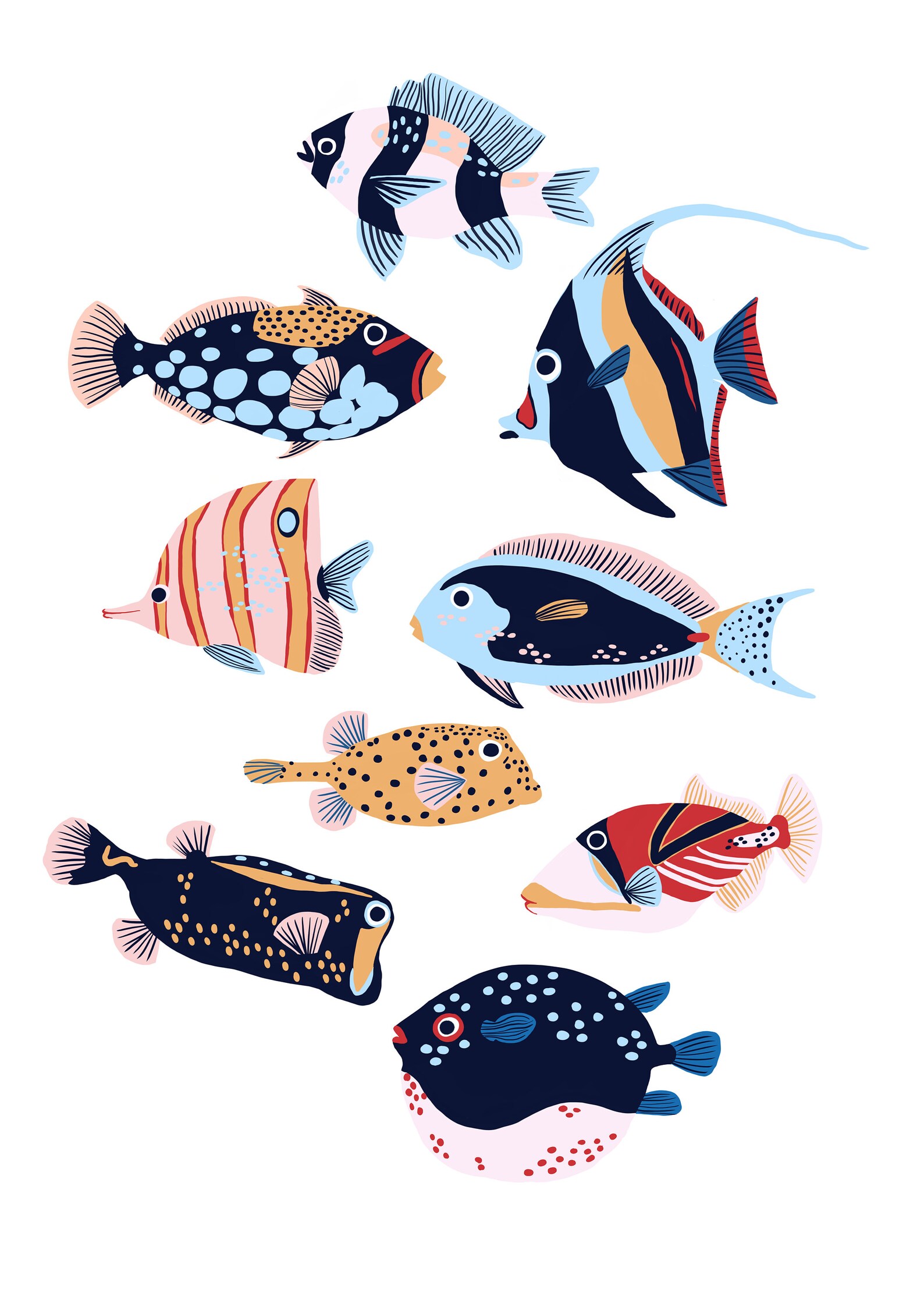 Tropical Fish Art Print / Under the Sea / Nursery Wall Art / | Etsy