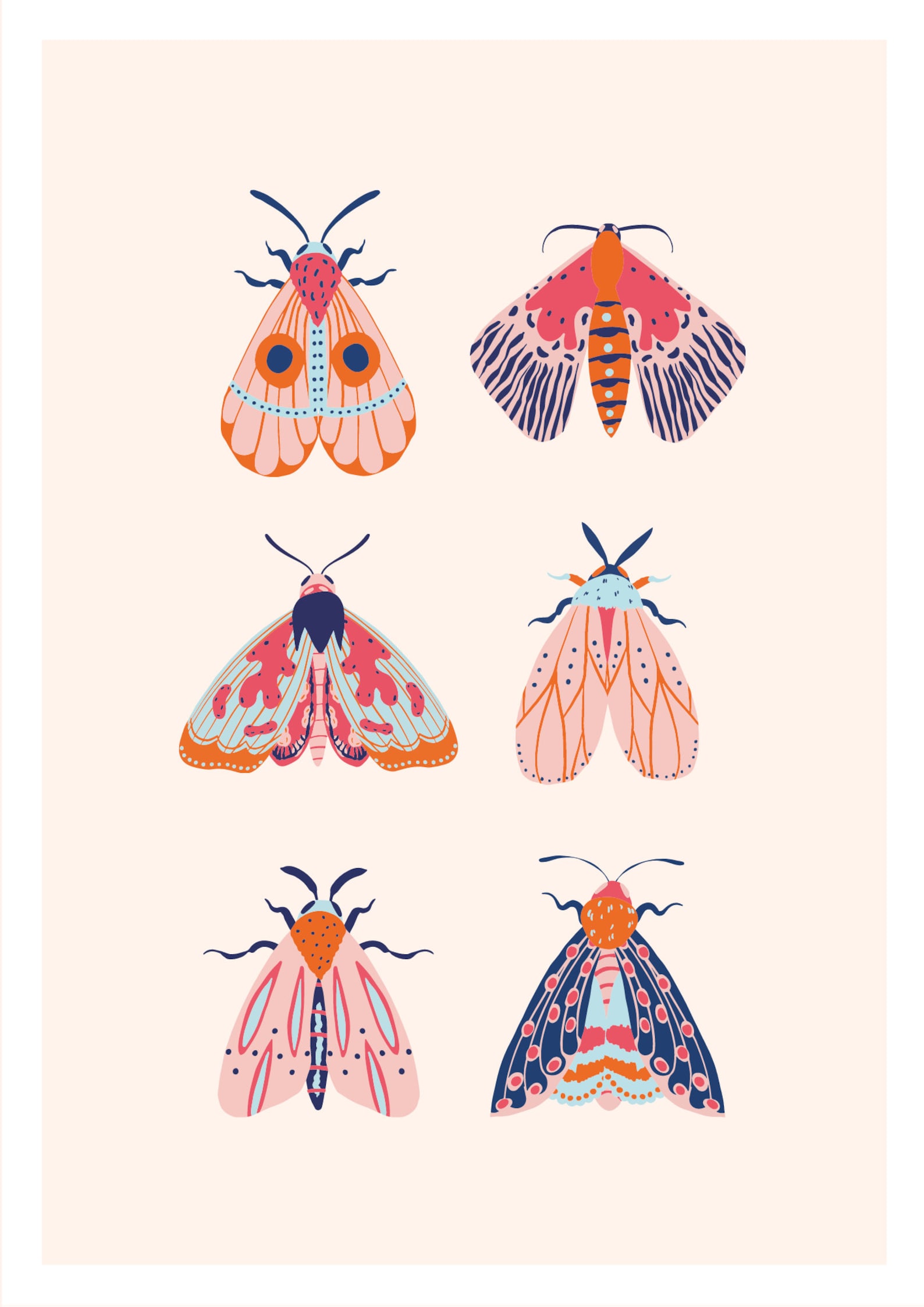 Butterfly Poster Moth Art Print Modern Scandinavian Poster | Etsy