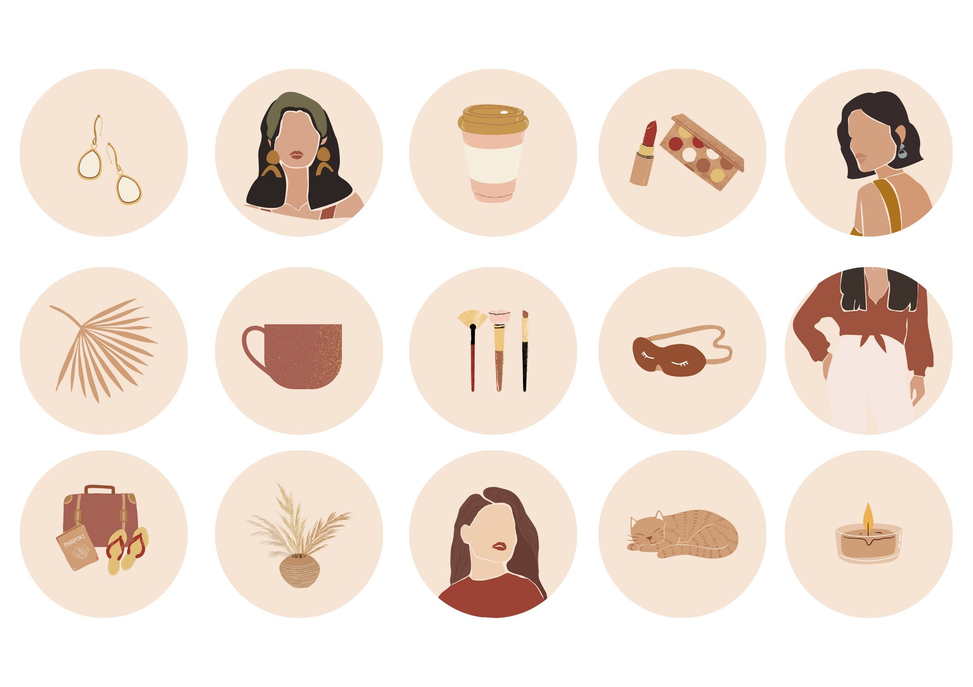 Boho Lifestyle Girl Highlight Story Icon Trendy Influencers ...