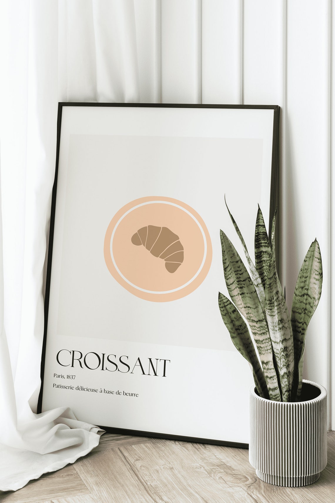 French Croissant Poster Food Print minimalist French - Etsy France
