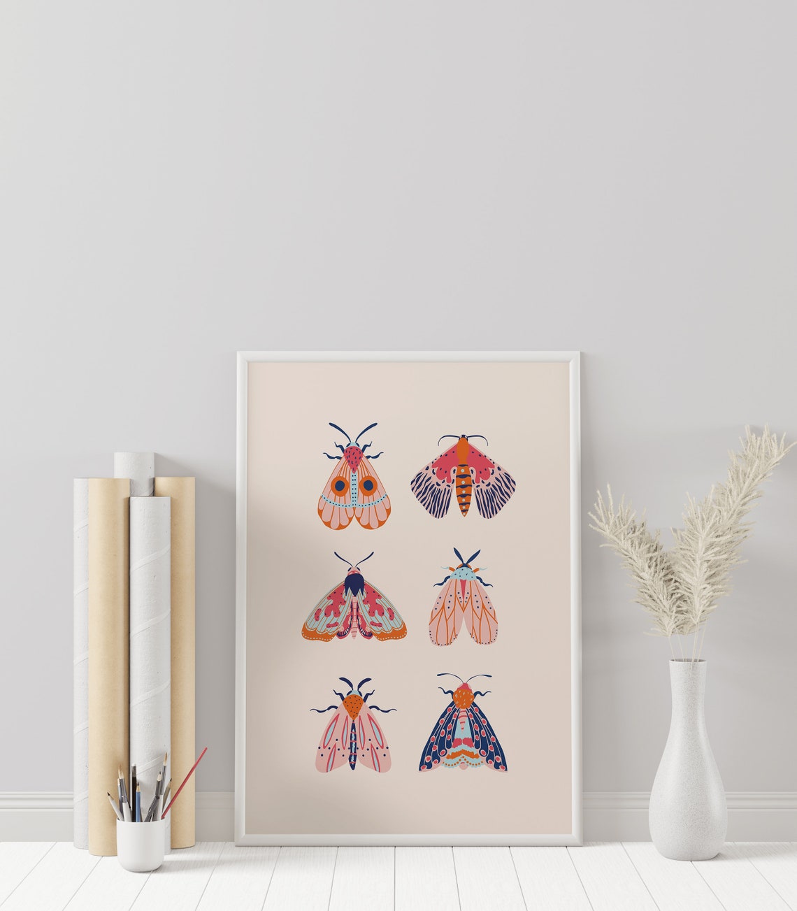 Butterfly Poster Moth Art Print Modern Scandinavian Poster | Etsy
