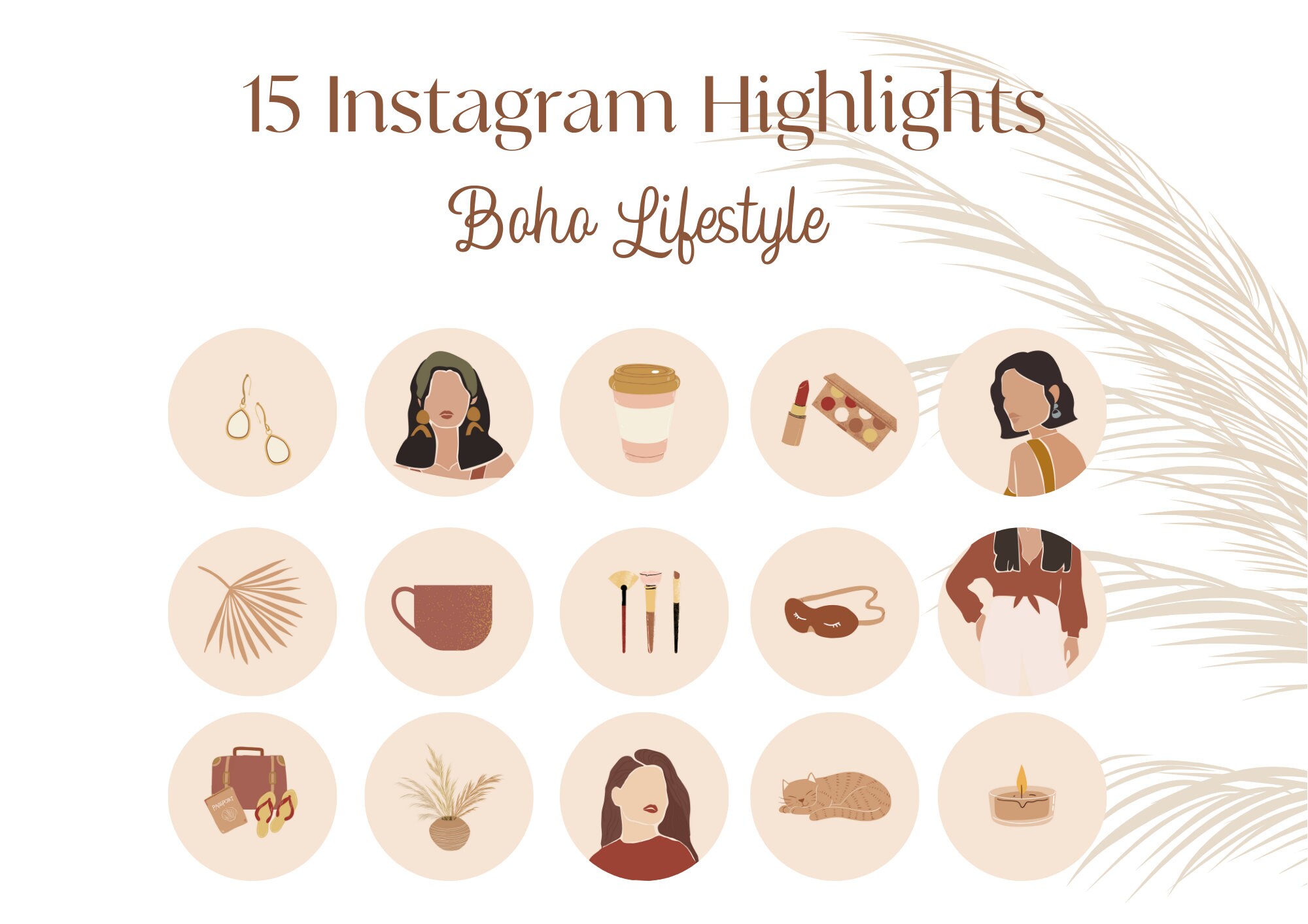 Boho Lifestyle Girl Highlight Story Icon Trendy Influencers ...