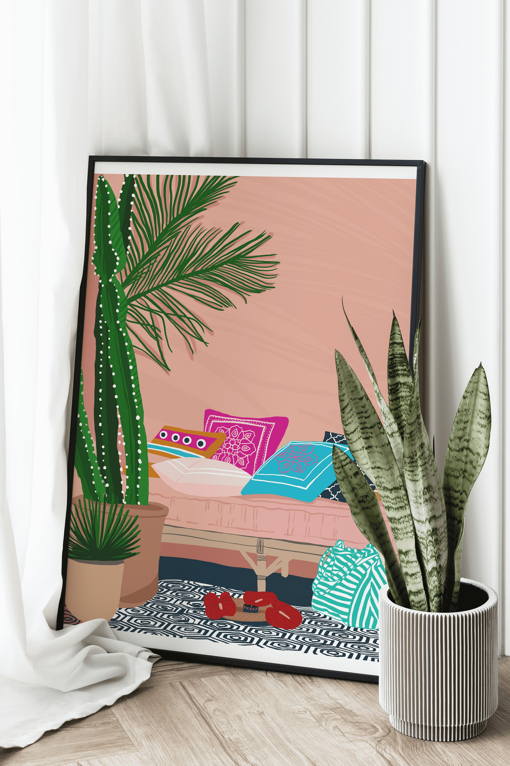 Tropical Art Print Boho Chic Wall Decor Watercolor Painting - Etsy
