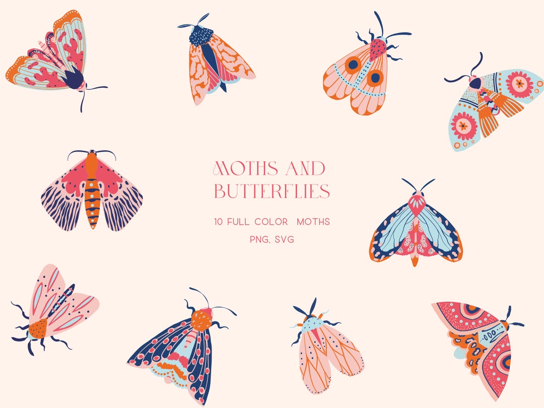 Moth Clip Art Butterfly Svg Moth Art Print Boho Clip Art Instant ...