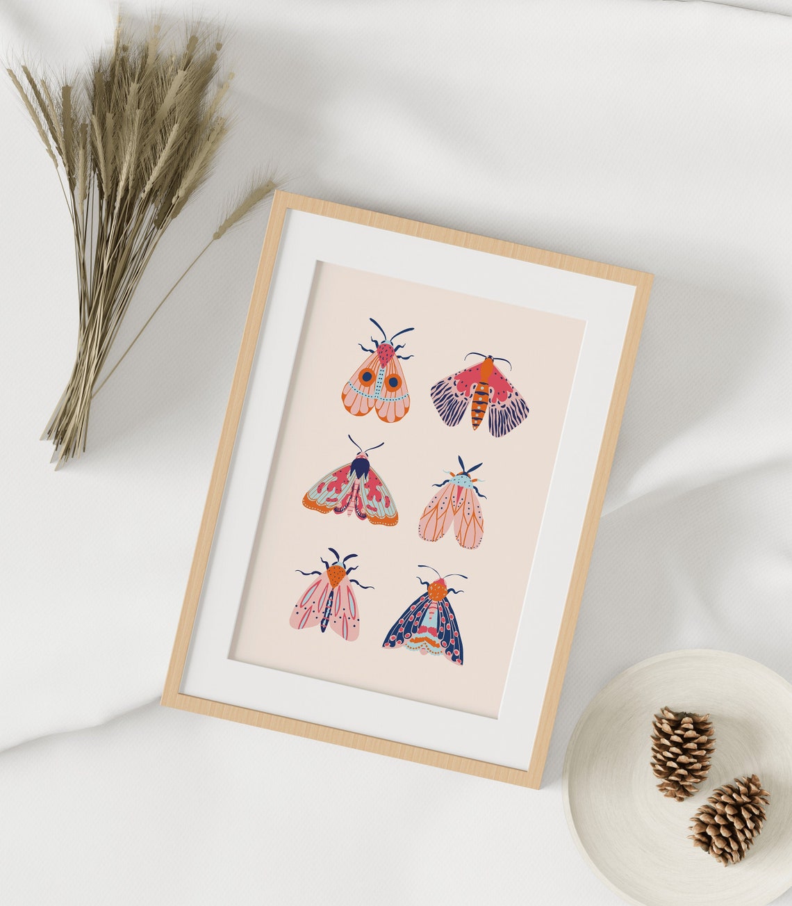 Butterfly Poster Moth Art Print Modern Scandinavian Poster | Etsy