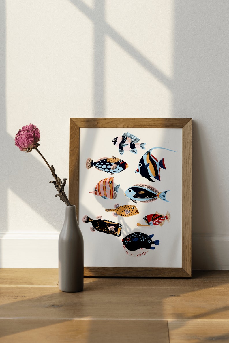 Tropical Fish Art Print / Under the Sea / Nursery Wall Art / | Etsy