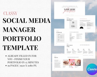Social Media Manager SMM Portfolio Template Canva, New Customer ...
