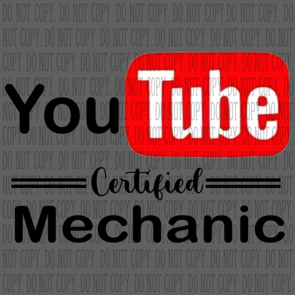 Youtube Certified Mechanic Svg - Etsy