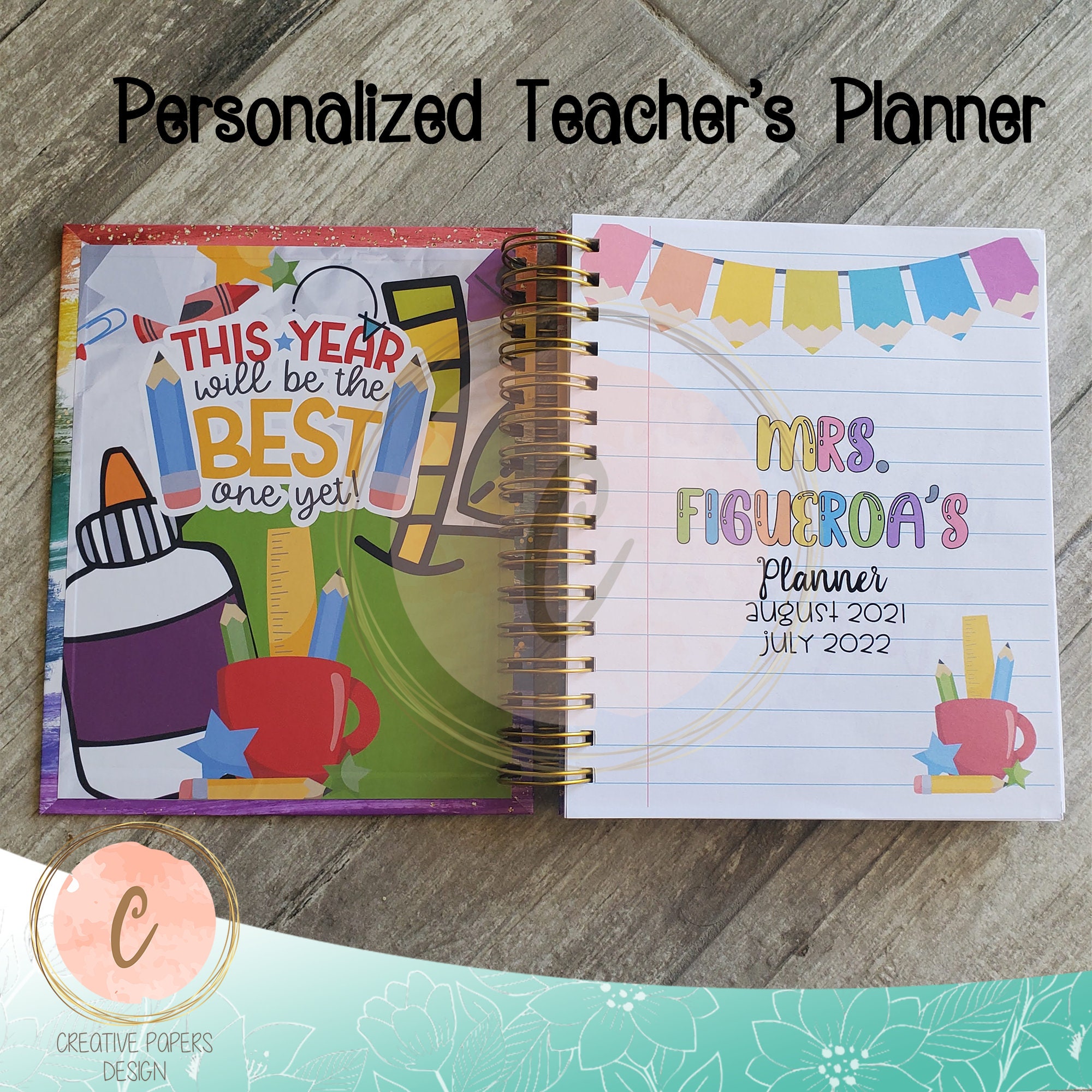 Unique Teacher Gift/personalized Teachers Planner & Calendar/ - Etsy