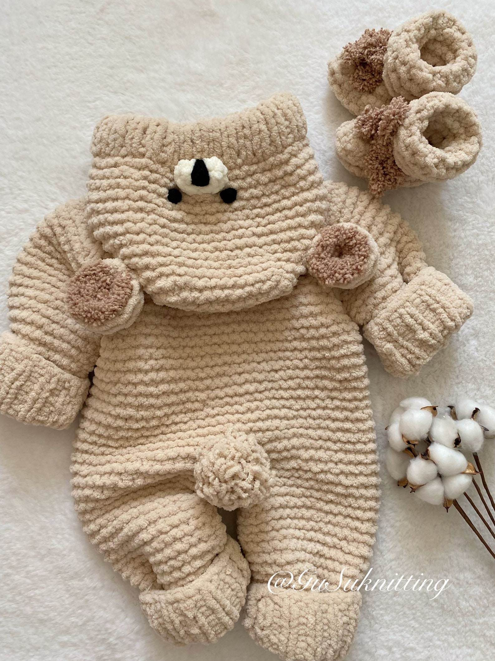 Cute Bear Knit Baby Jumpsuit Newborn Photo Session Scene - Etsy