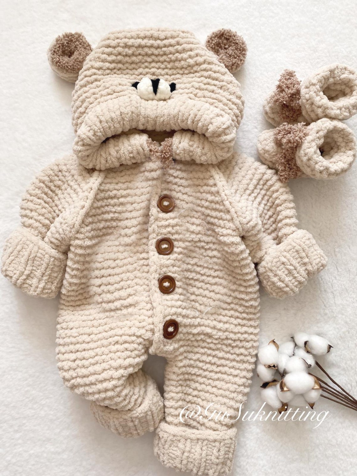 Cute Bear Knit Baby Jumpsuit Newborn Photo Session Scene - Etsy
