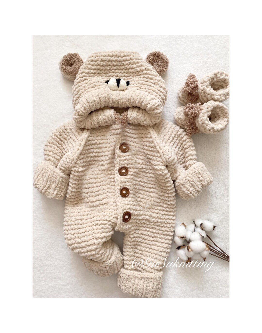 Cute Bear Knit Baby Jumpsuit, Newborn Photo Session Scene Romper,baby ...