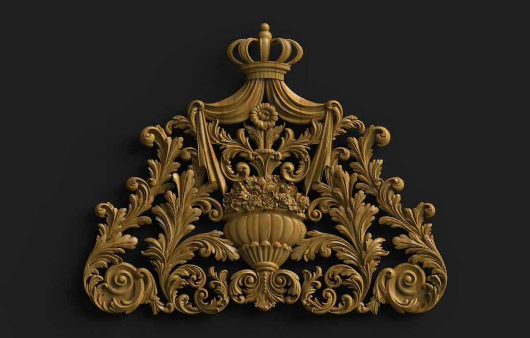 Crown 3D STL Models Furniture Beds Headboard Backsides for CNC Router ...