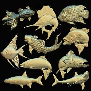 Fish Design 3D STL Models Decor, Stl File, CNC Router, Carving Machine ...