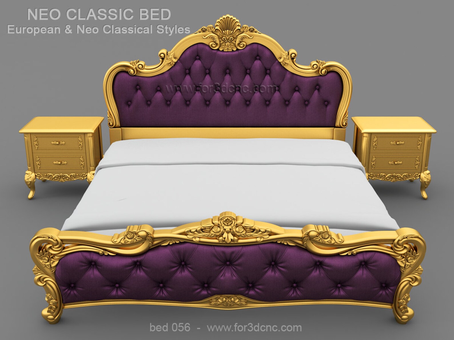 Bed Set Headboard Foot Nightstand Leg Draw 3D STL Models for CNC Router ...