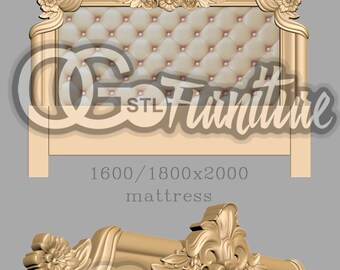 2 Bed Set RLF File 3D STL Models Furniture Beds Headboard Backsides for ...