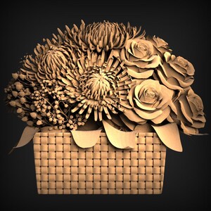 Flowers Design 3D STL Models Decor, Stl File, CNC Router, Carving ...