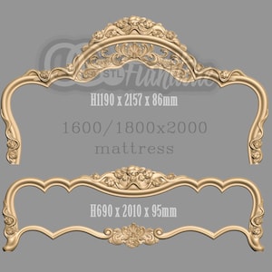 2 Bed Set RLF File 3D STL Models Furniture Beds Headboard Backsides for ...