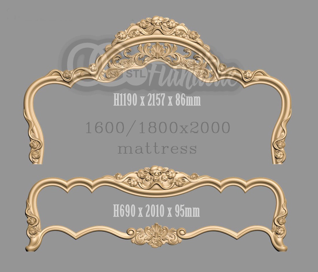 10 3D STL Models Furniture Beds Headboard Backsides for CNC - Etsy