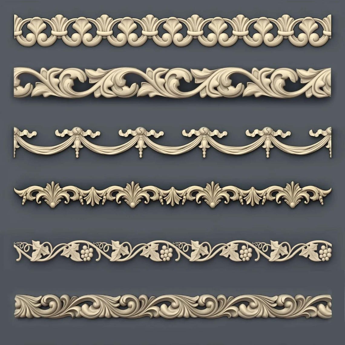 50 Borders 3D STL Models Decor, Stl File, CNC Router, Carving Machine ...