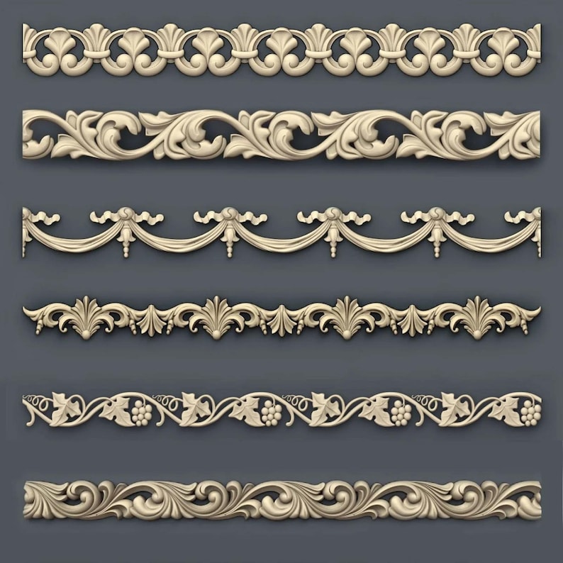 50 Borders 3D STL Models Decor, Stl File, CNC Router, Carving Machine ...