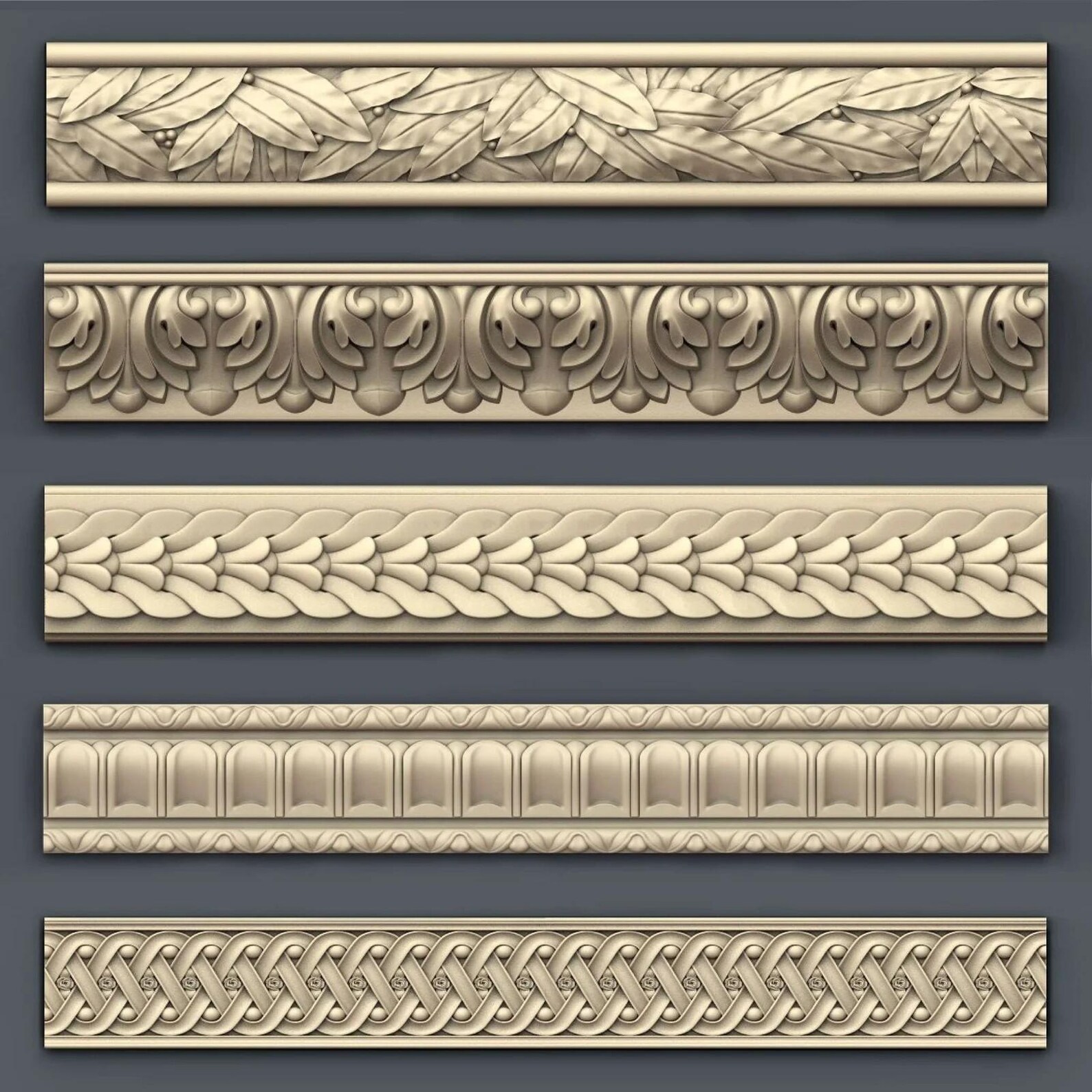 50 Borders 3D STL Models Decor, Stl File, CNC Router, Carving Machine ...