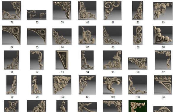 3D STL Files Corner Model Pattern for 3D Printer and Cnc Vectric Artcam ...