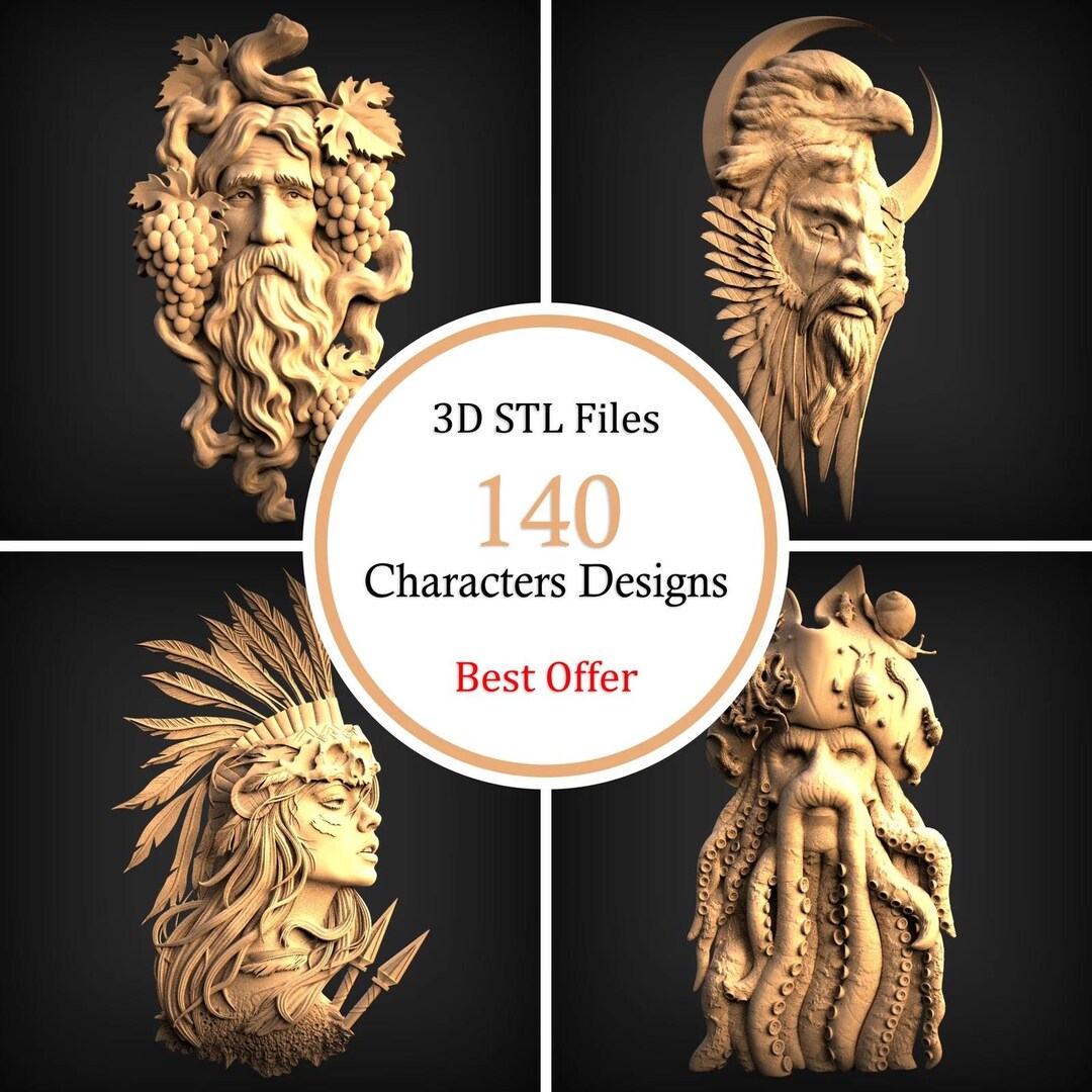 140 Characters Designs 3D STL Models Decor, Stl File, CNC Router ...