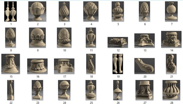 3D STL Files Corner Model Pattern for 3D Printer and Cnc Vectric Artcam ...