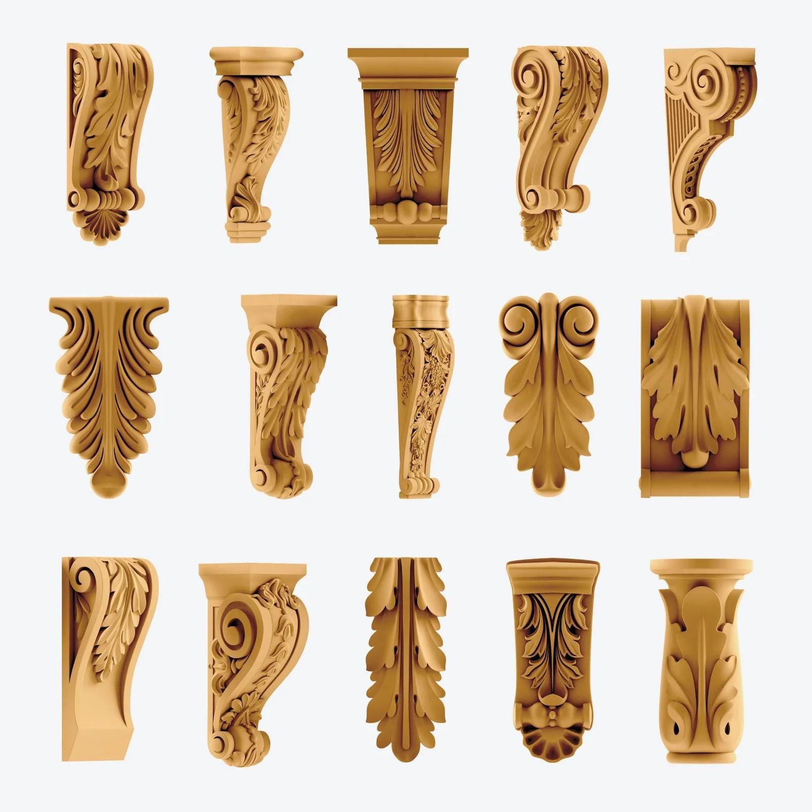 150 Brackets Designs 3D STL Models Decor, Stl File, CNC Router, Carving ...