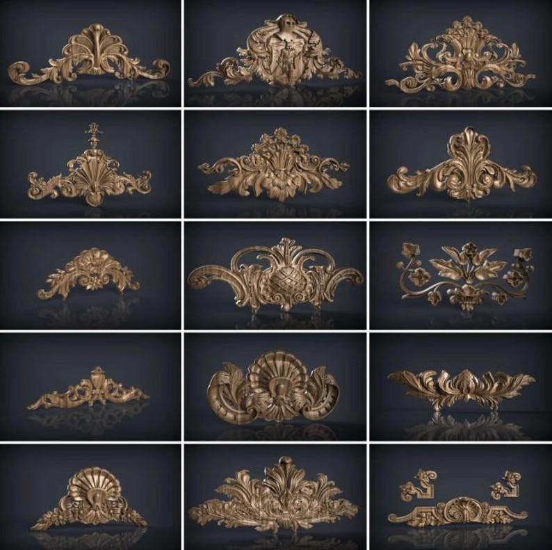50 Design 3d STL Model DECORATIVE PATTERNS for Cnc Aspire Carving ...