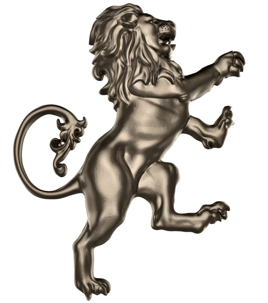 Lion Stand 3D STL Models Furniture Beds Headboard Backsides for CNC ...