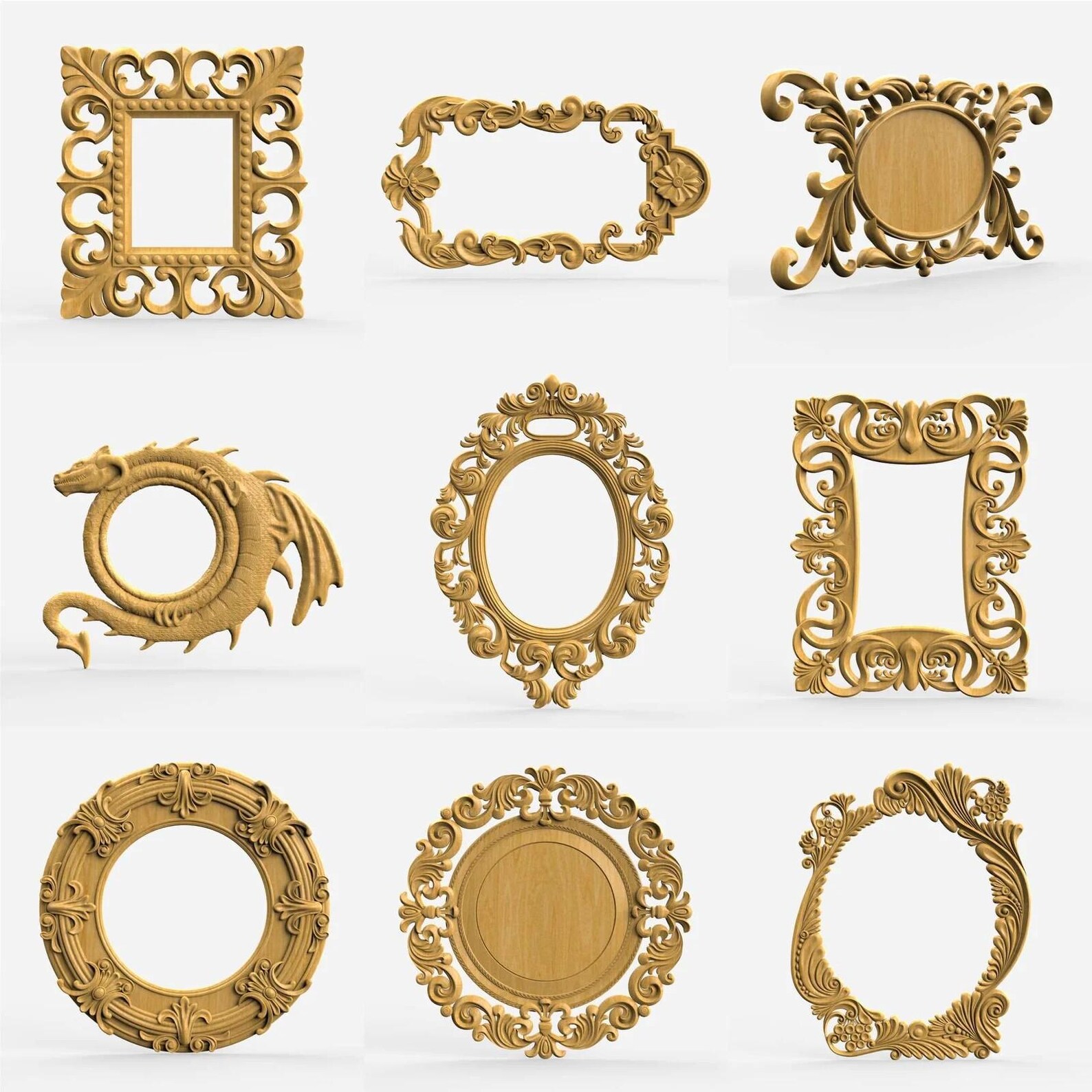 82 Frames Design 3D STL Models Decor, Stl File, CNC Router, Carving ...