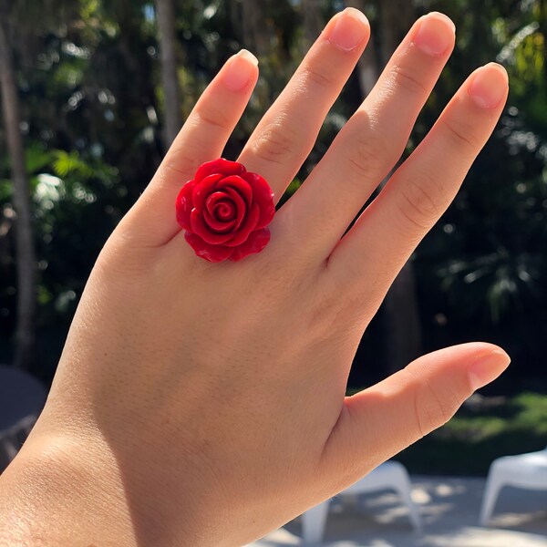 Red Rose Ring - Etsy