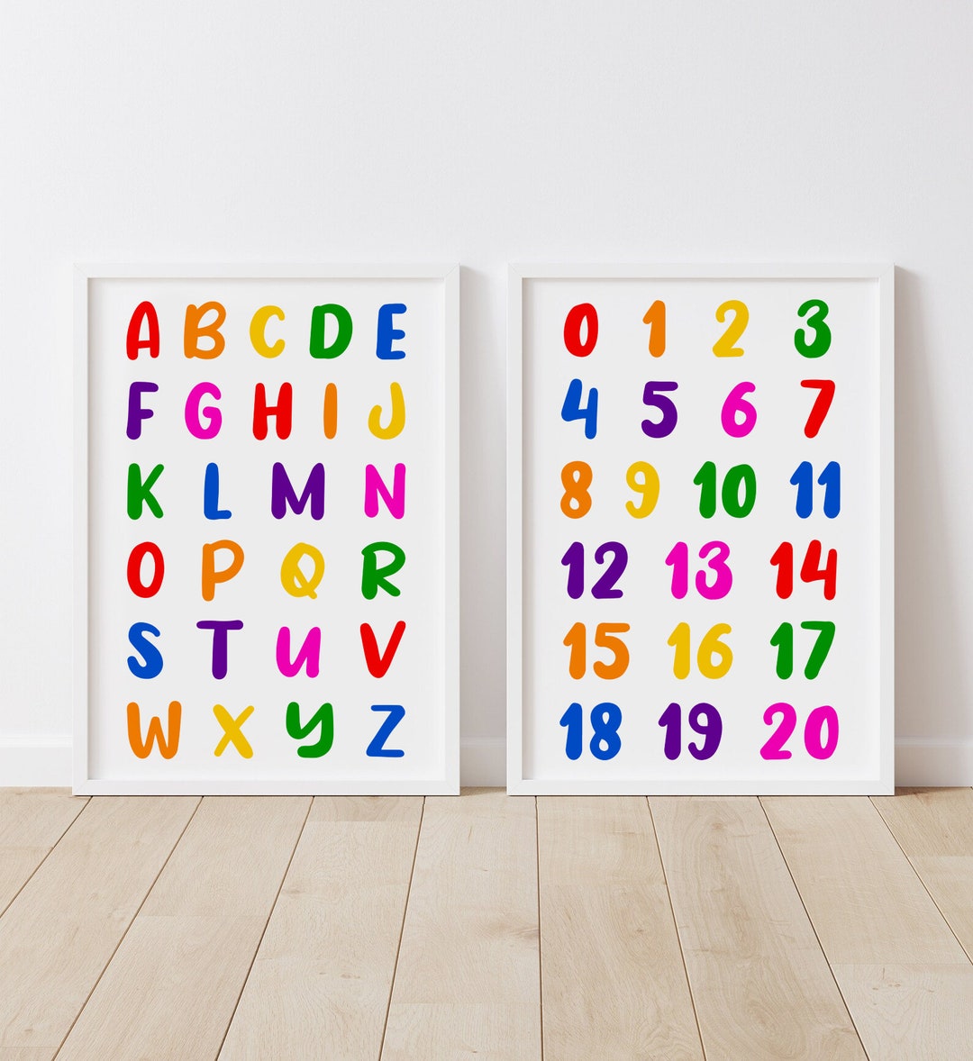 DIGITAL DOWNLOAD Rainbow Alphabet and Numbers Posters Printable Wall ...