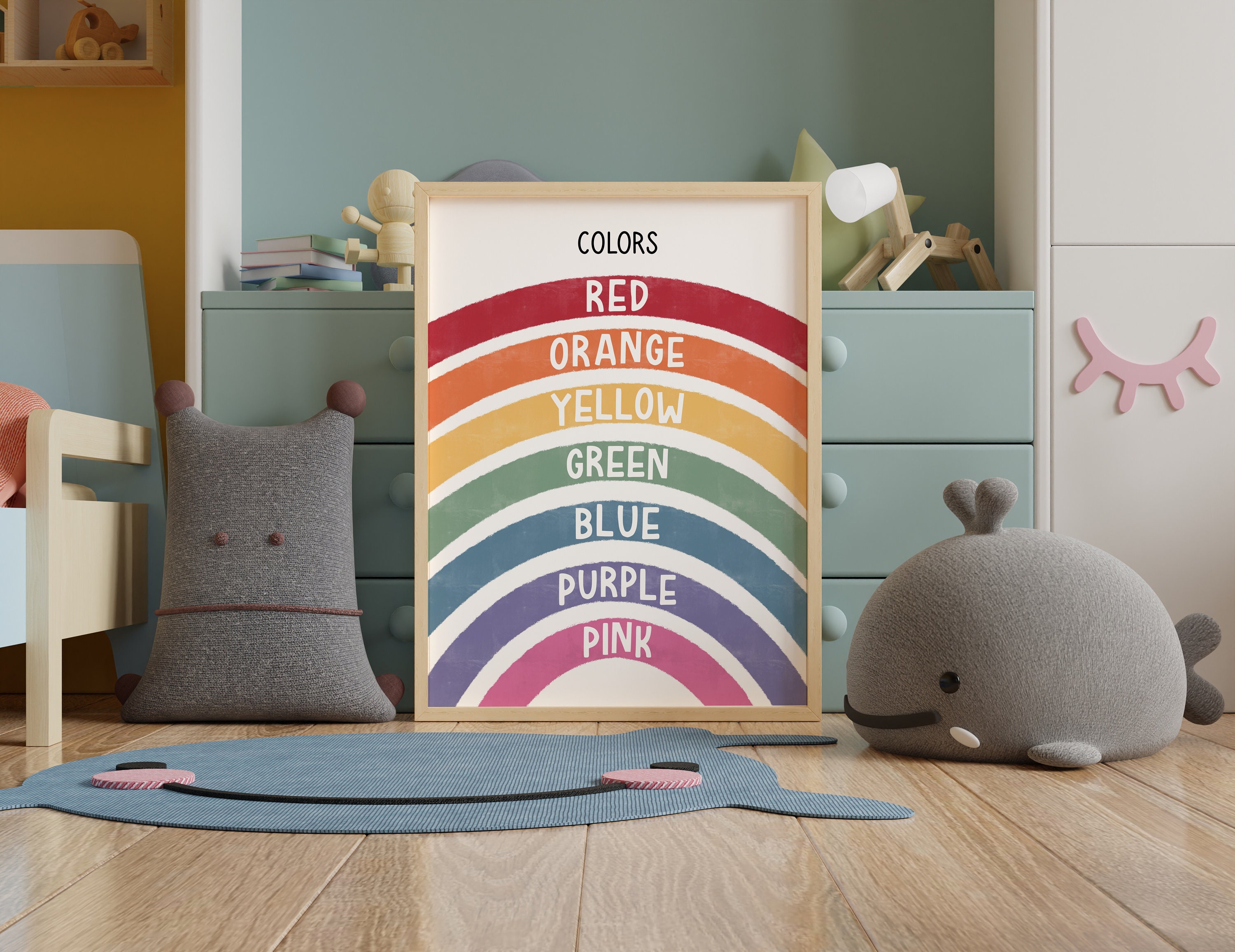 DIGITAL DOWNLOAD Soft Rainbow Colors Poster Printable Wall Art ...